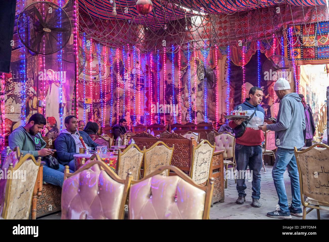 Cafe, Restaurant, Khan el-Khalili Basar, Altstadt, Kairo, Ägypten Stock ...
