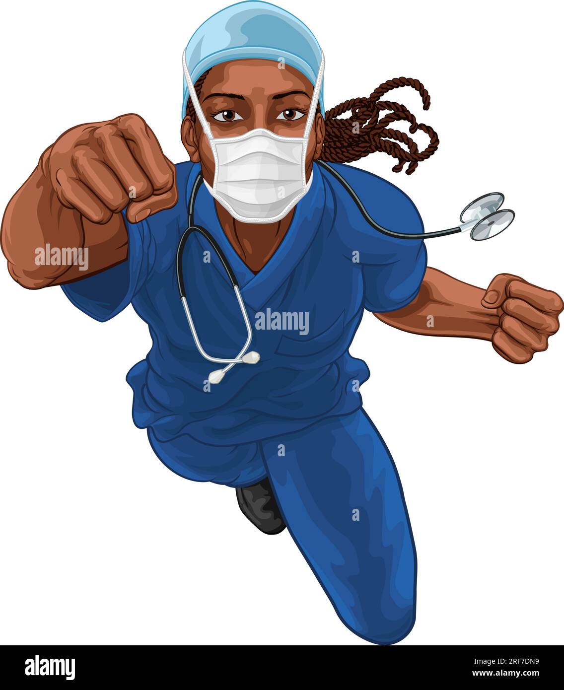 Super Hero Black Woman Doctor Nurse Superhero Stock Vector Image & Art ...
