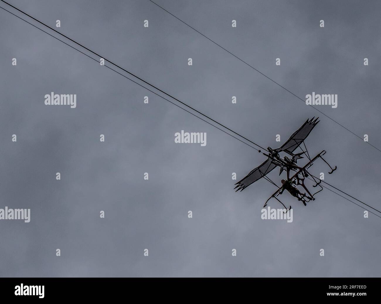 High adventure above Maurach on Lake Achensee at the Bergbahn cable car ...