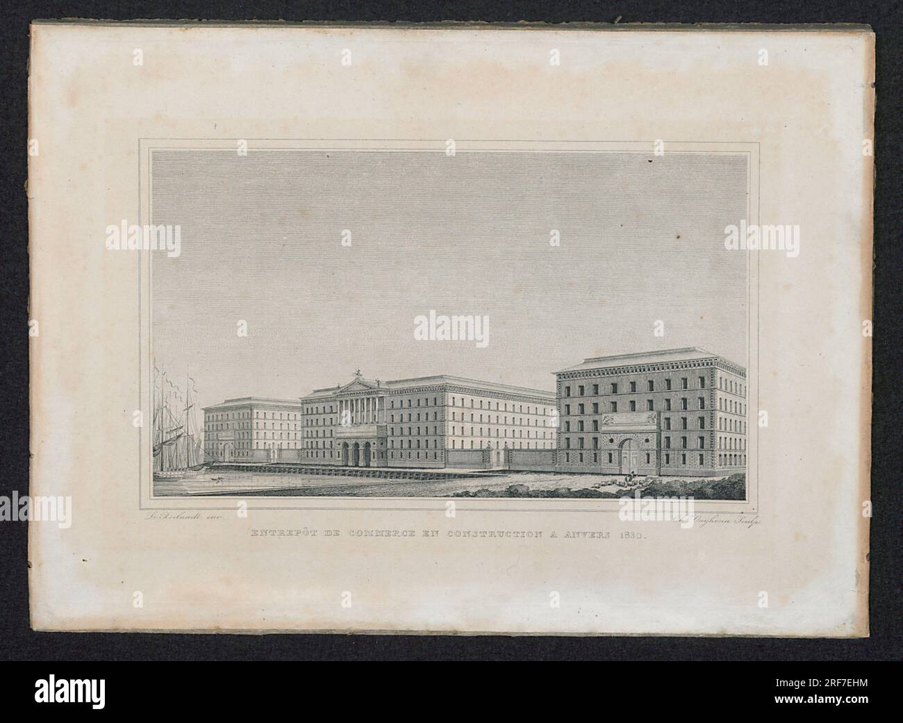 Het Stapelhuis van Antwerpen onder constructie in 1830 1830 by Charles ...