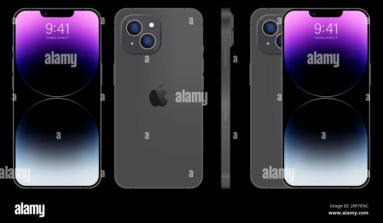New iPhone 14 pro, pro max Deep Purple color by Apple Inc. Mock-up ...