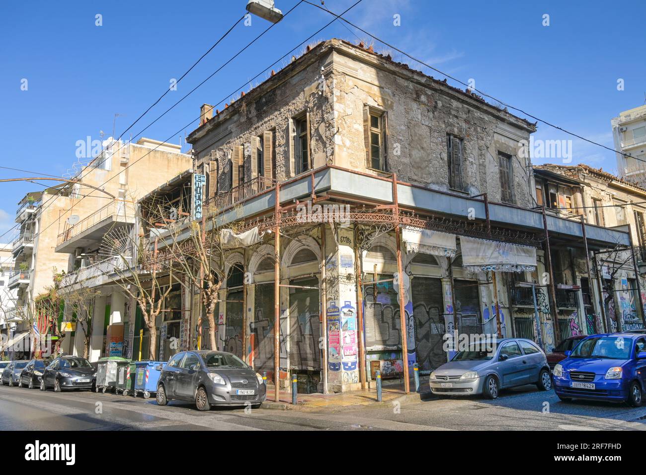 Hausruine, Verfall, Kerameikou, Metaxourgio Viertel, Athen ...