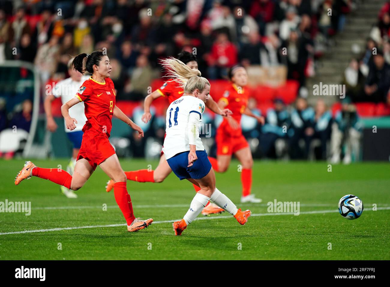 England’s Lauren Hemp scores their side's second goal of the game ...