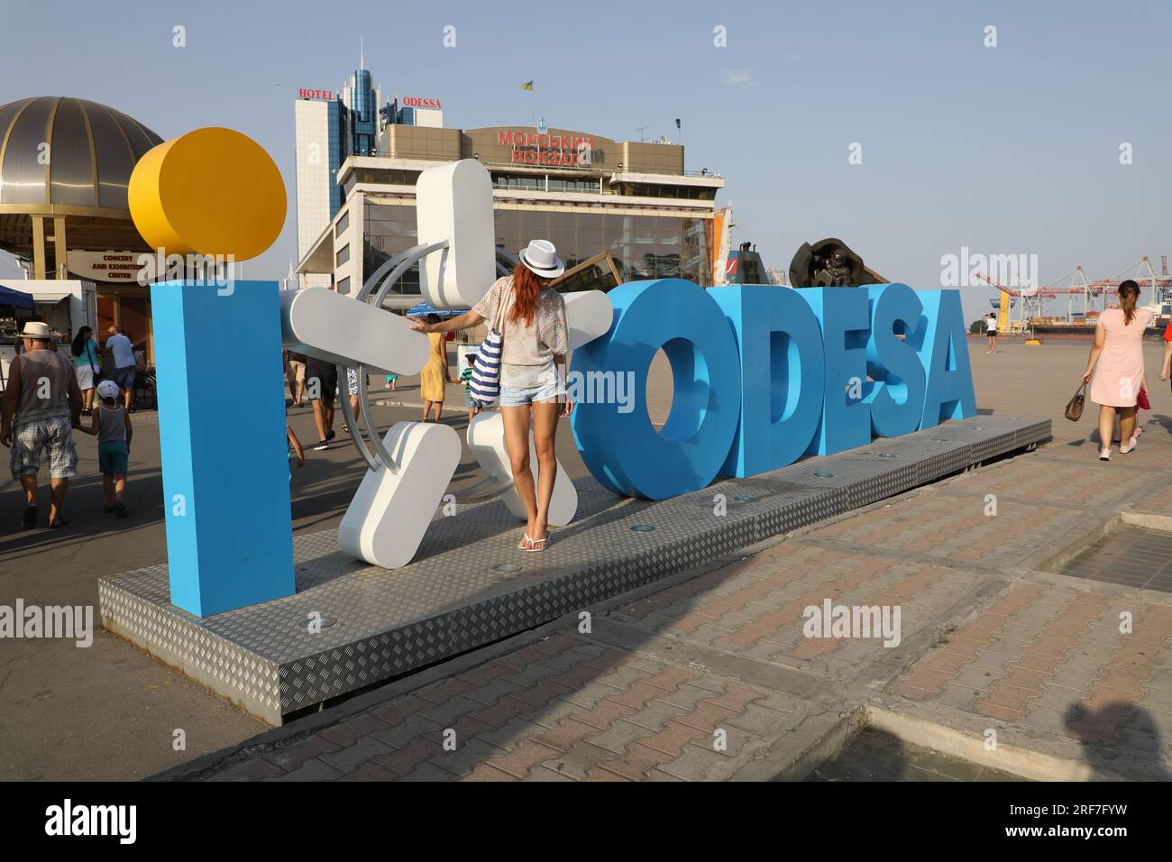 Sign "I * Odesa", a popular photo location in the port area of Odesa ...