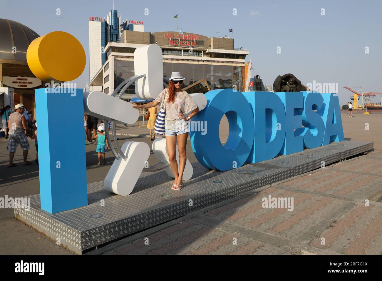 Sign "I * Odesa", a popular photo location in the port area of Odesa ...