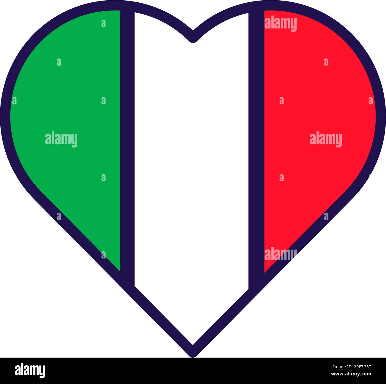 Patriot heart in national Italy flag colors. Festive element ...