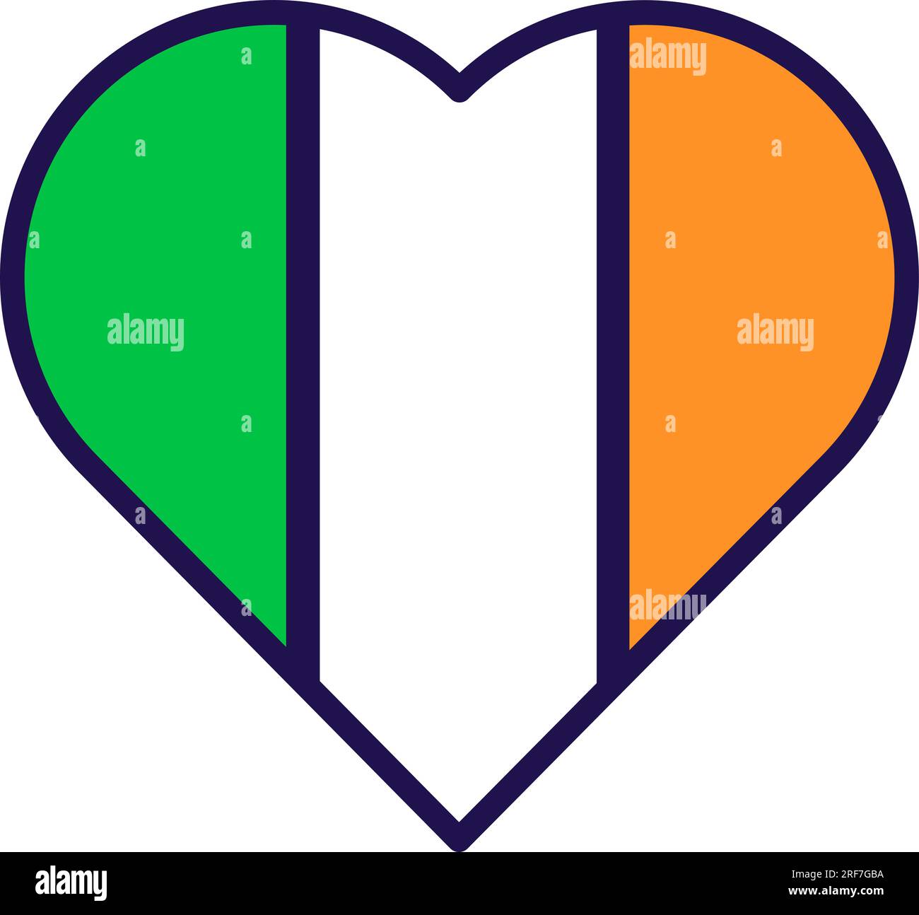 Patriot heart in national Ireland flag colors. Festive element ...