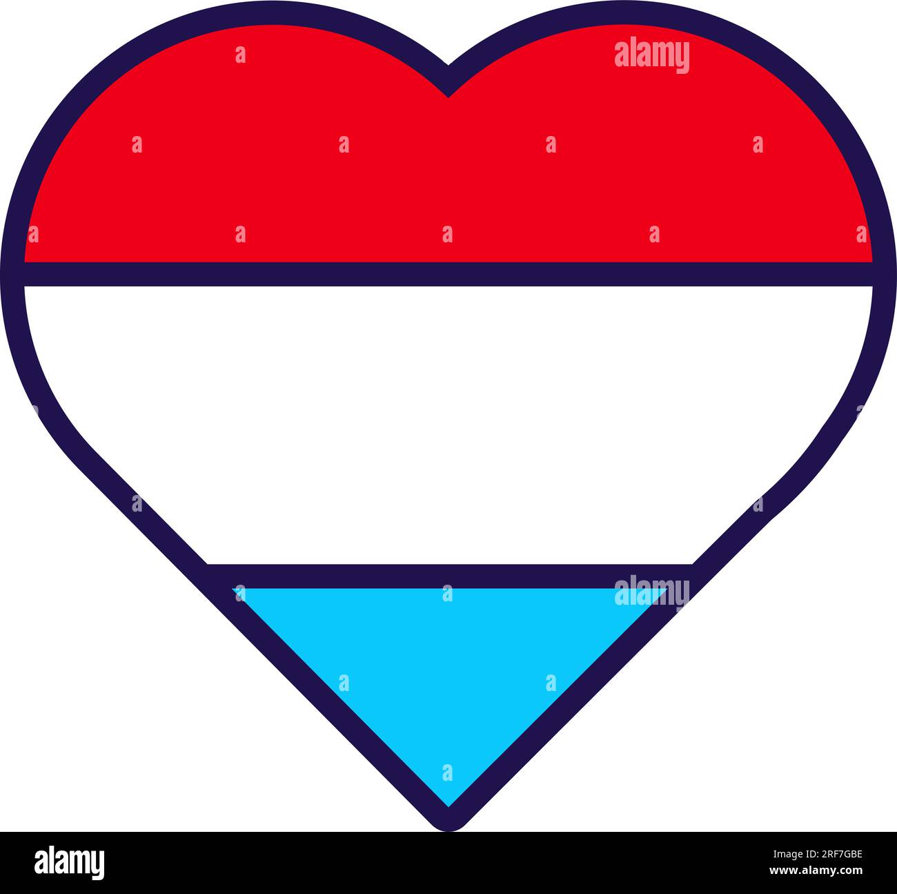 Patriot heart in national Luxembourg flag colors. Festive element ...