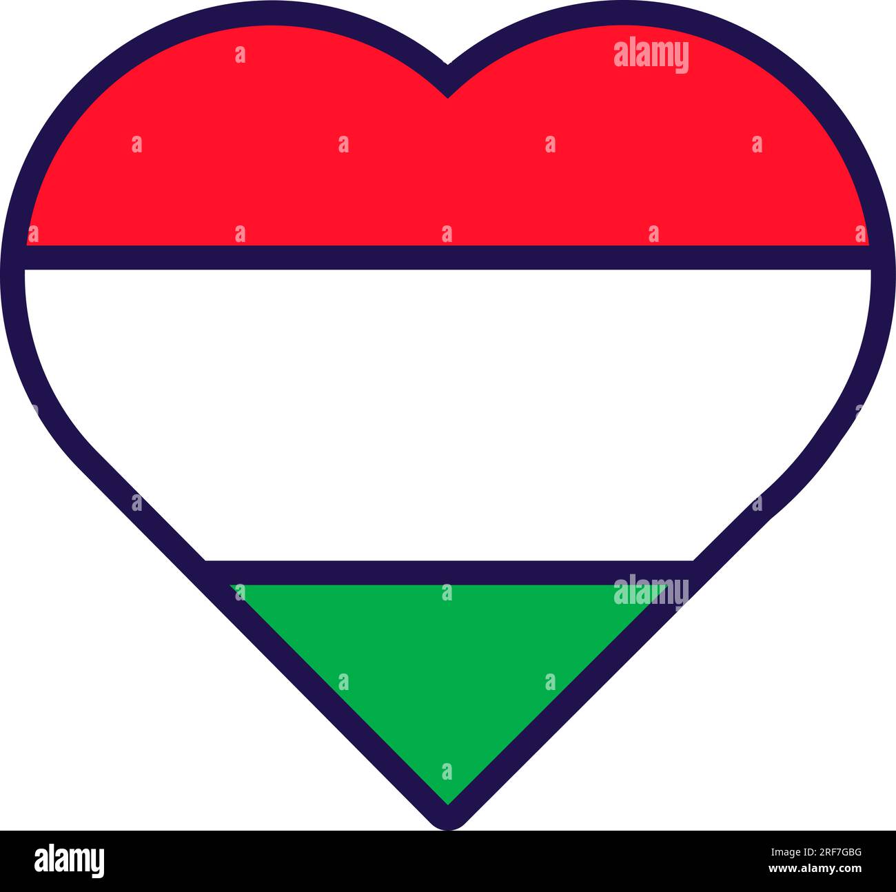 Patriot heart in national Hungary flag colors. Festive element ...