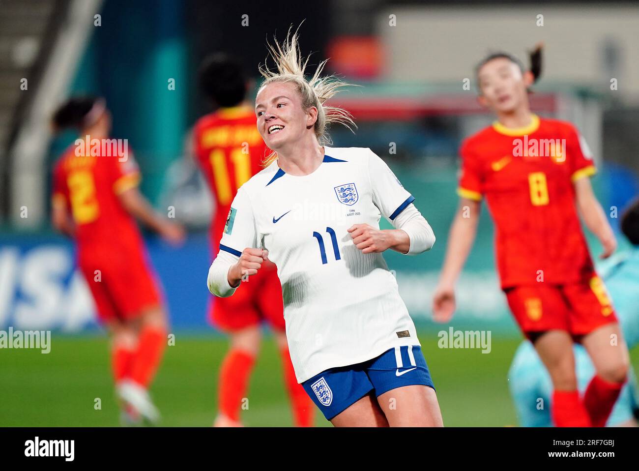 England’s Lauren Hemp celebrates scoring their side's second goal of ...