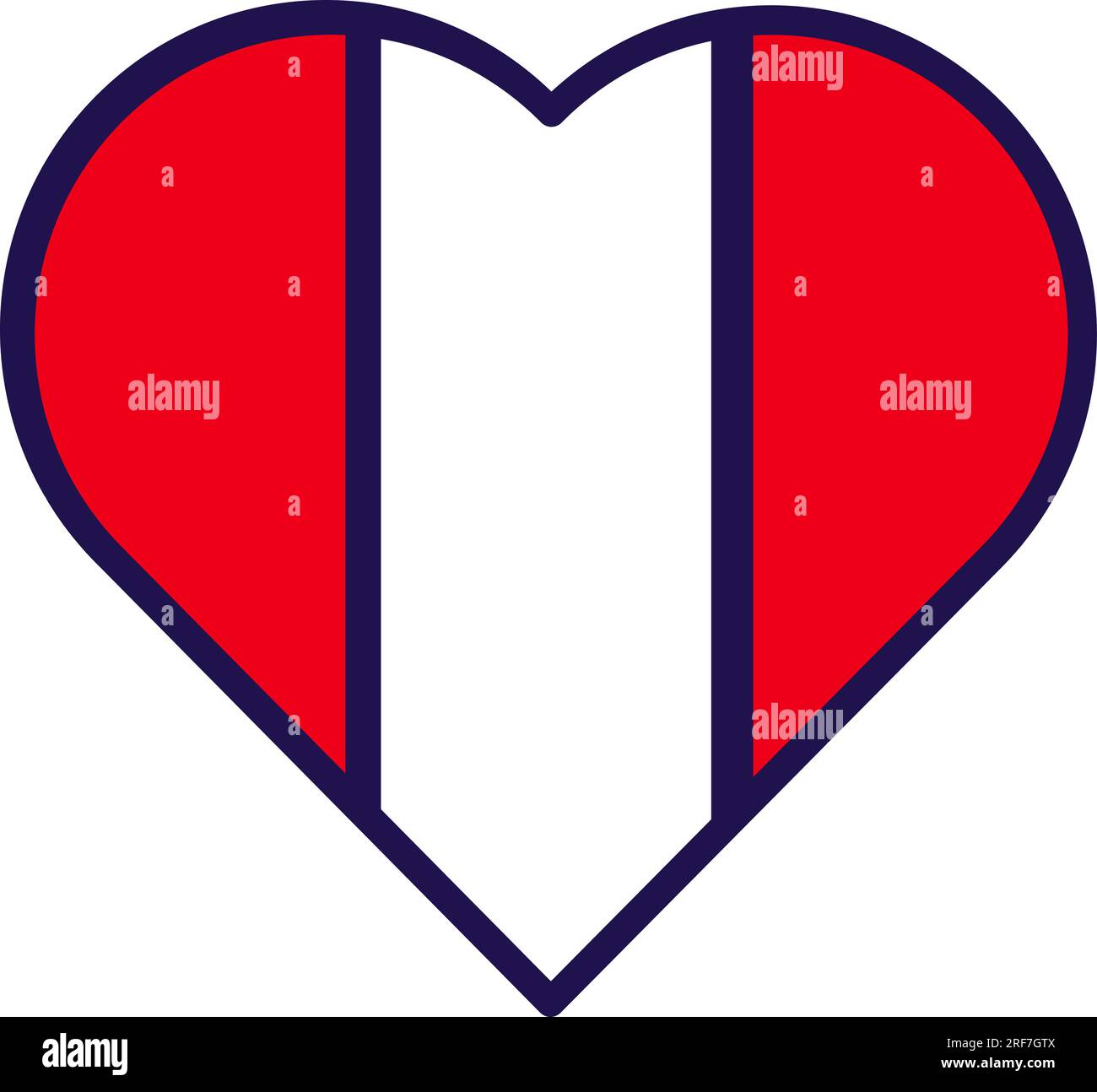 Patriot heart in national Peru flag colors. Festive element, attributes ...