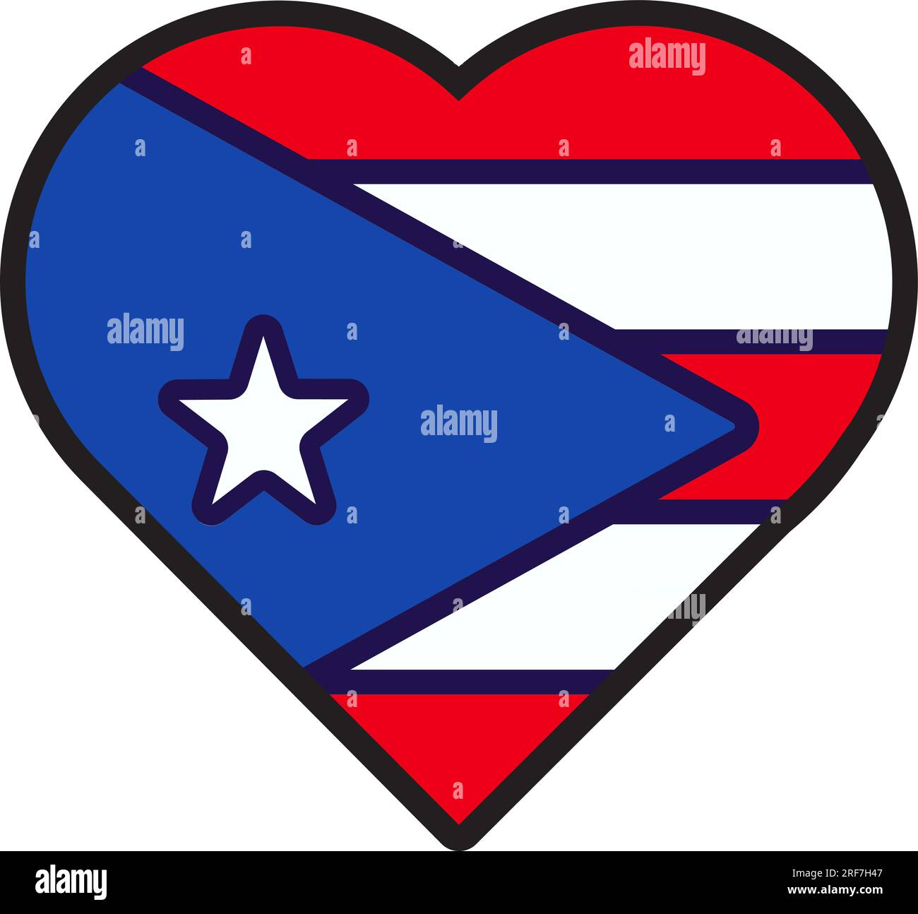 Patriot heart in national Puerto Rico flag colors. Festive element ...