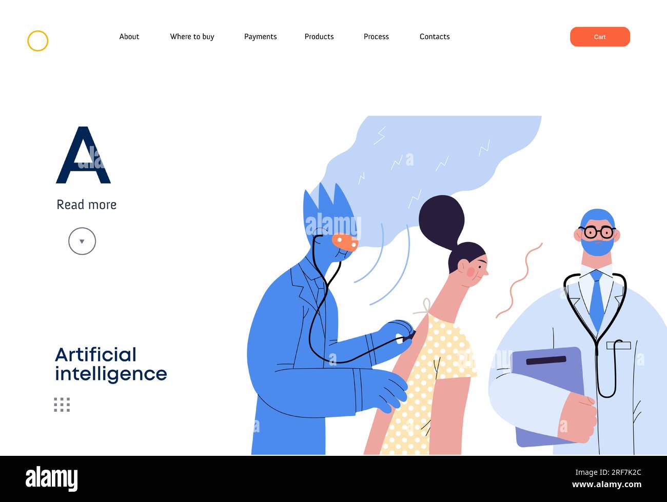 Artificial intelligence, Medicine -modern flat vector concept ... Artificial intelligence, Medicine -modern flat vector concept ...