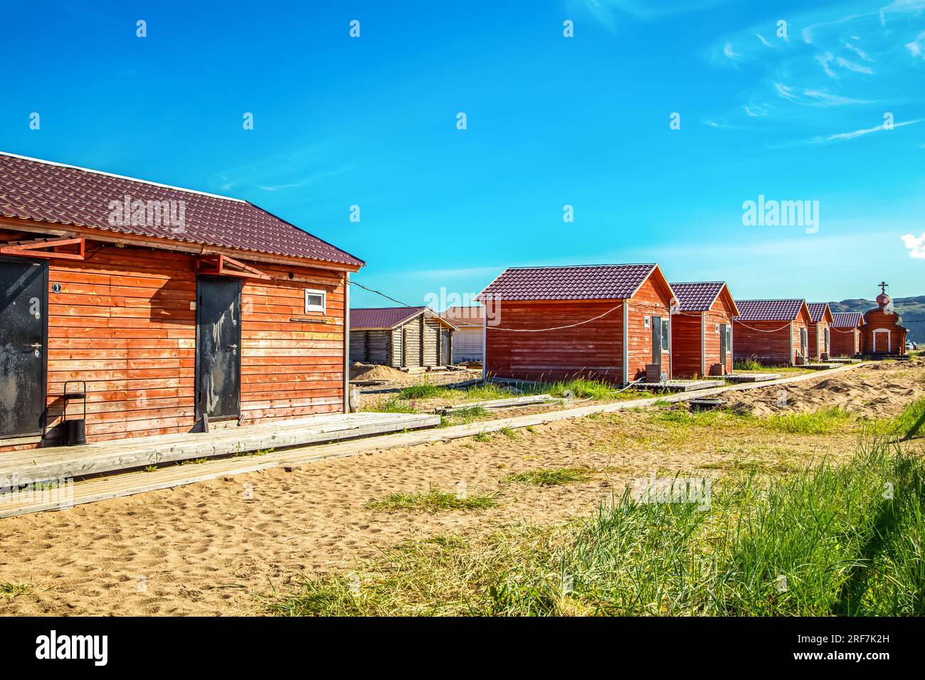 Coastal small fishing town of Teriberka. North of the Kola Peninsula ...