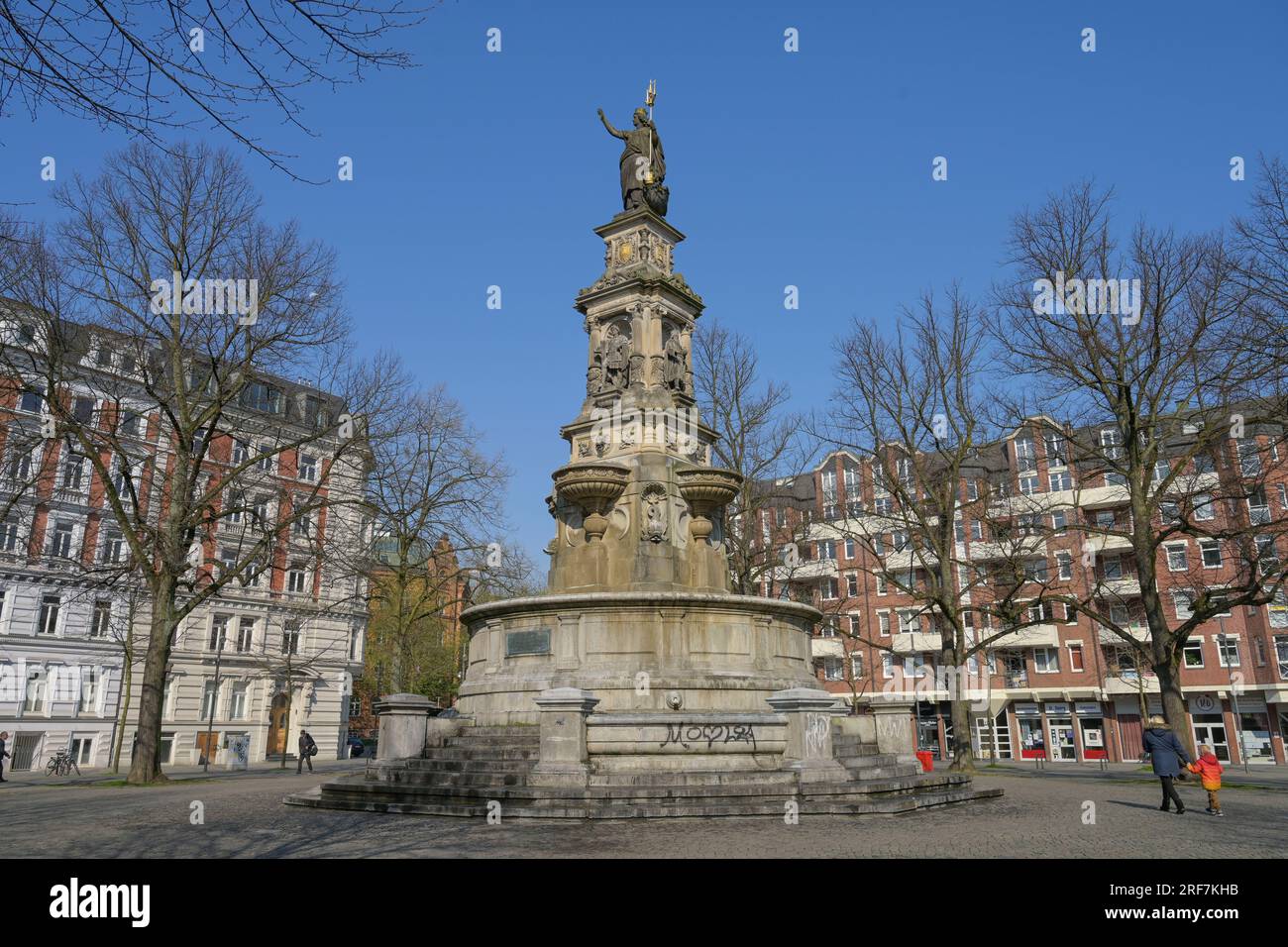 Frauenfigur der Hansa, Hansabrunnen, Hansaplatz, St. Georg, Hamburg ...