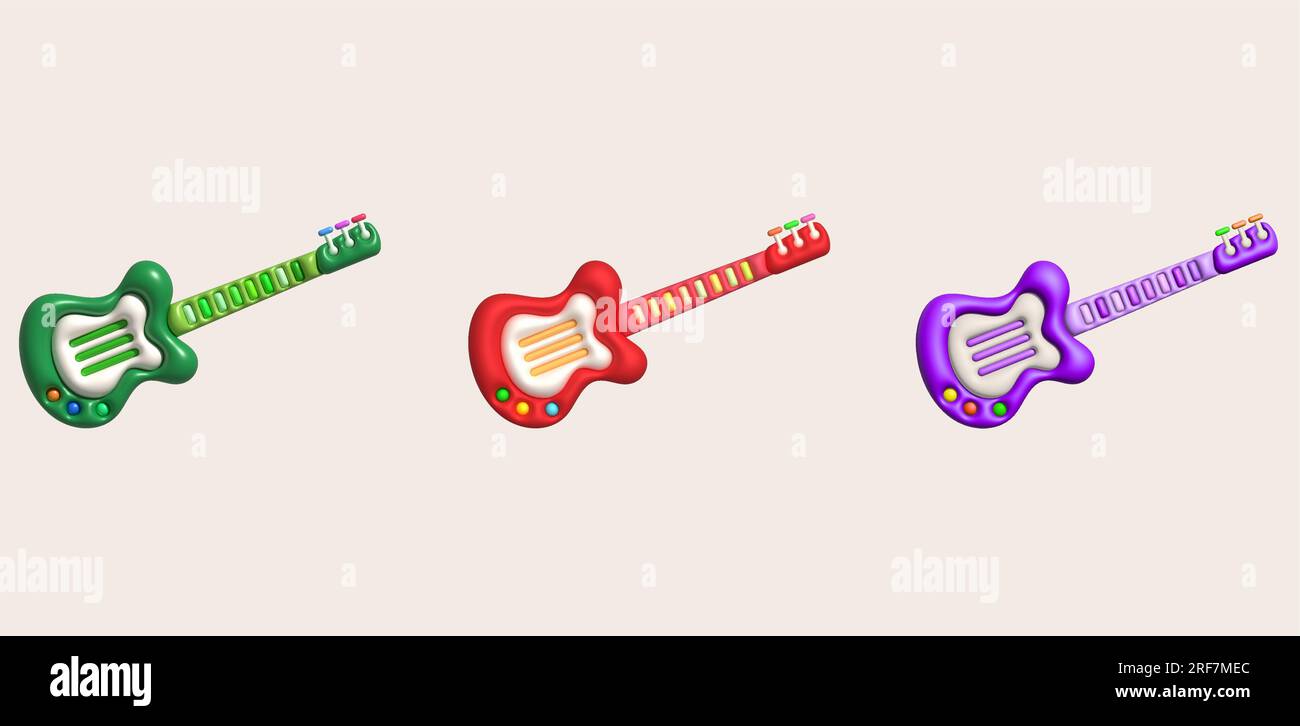 3d icon toy guitar,Funny children's toys Stock Vector Image & Art - Alamy
