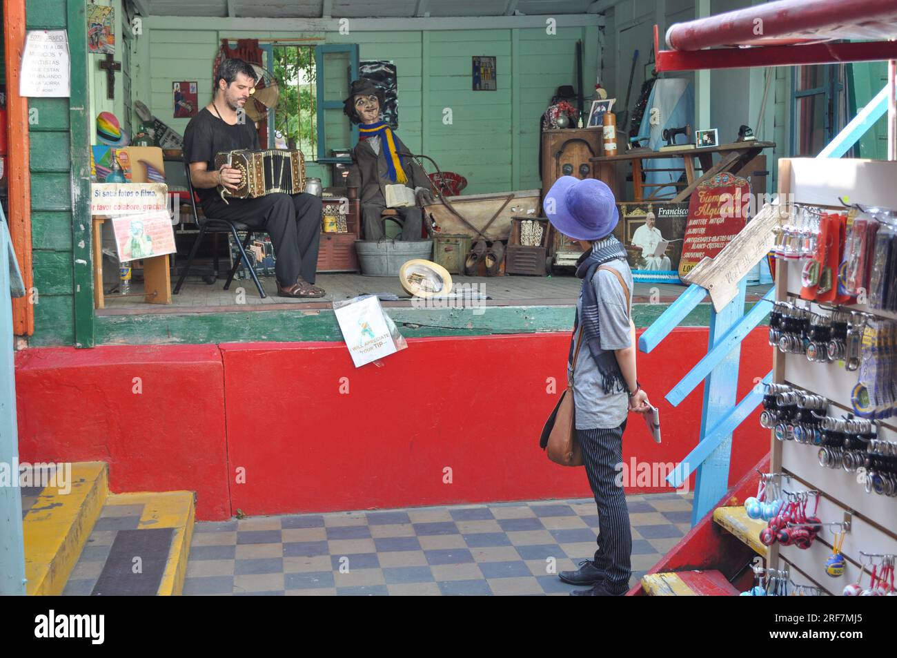 bandoneon player at Buenos Aires La Boca tourist attraction Stock Photo ...