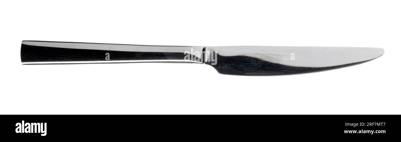 Silver knife silverware isolated on white background Stock Photo - Alamy