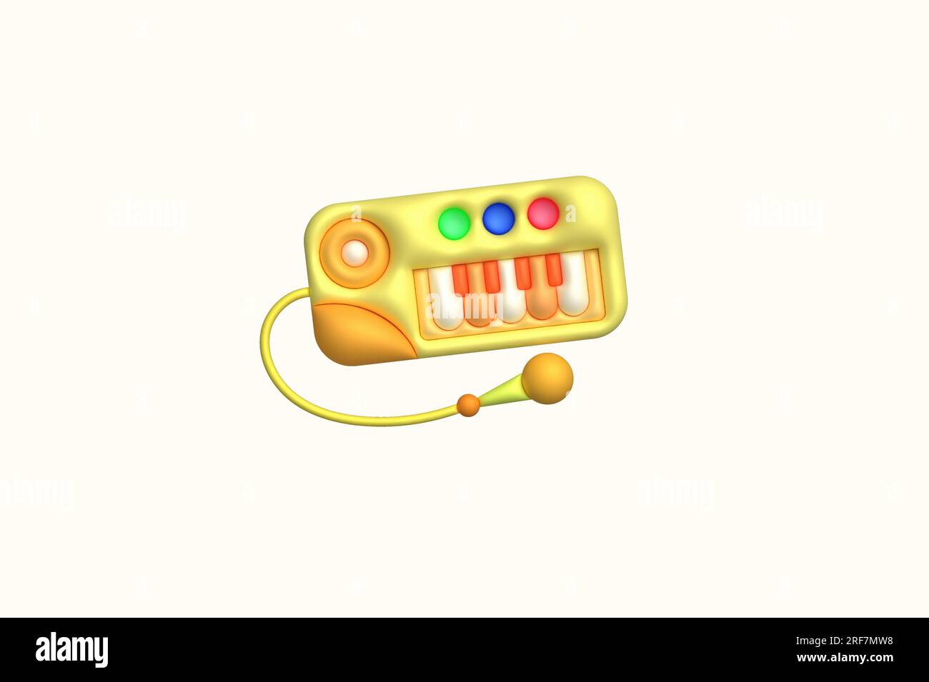 3d icon electrical toy piano keyboard with microphone. Kids musical ...