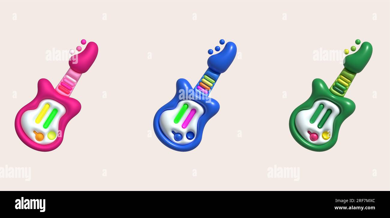 3d icon toy guitar,Funny children's toys Stock Vector Image & Art - Alamy