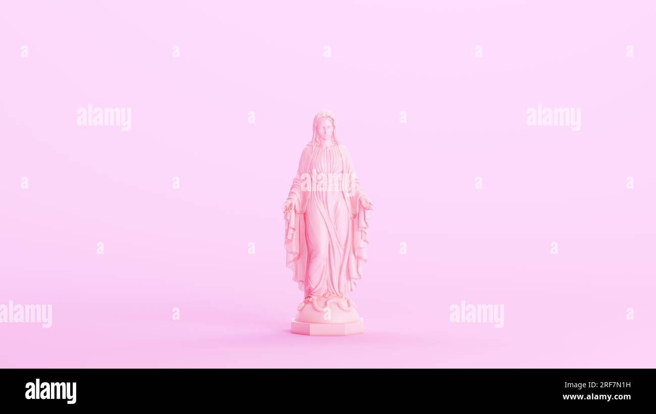 Pink virgin Mary Maria woman religious statue holy kitsch background ...