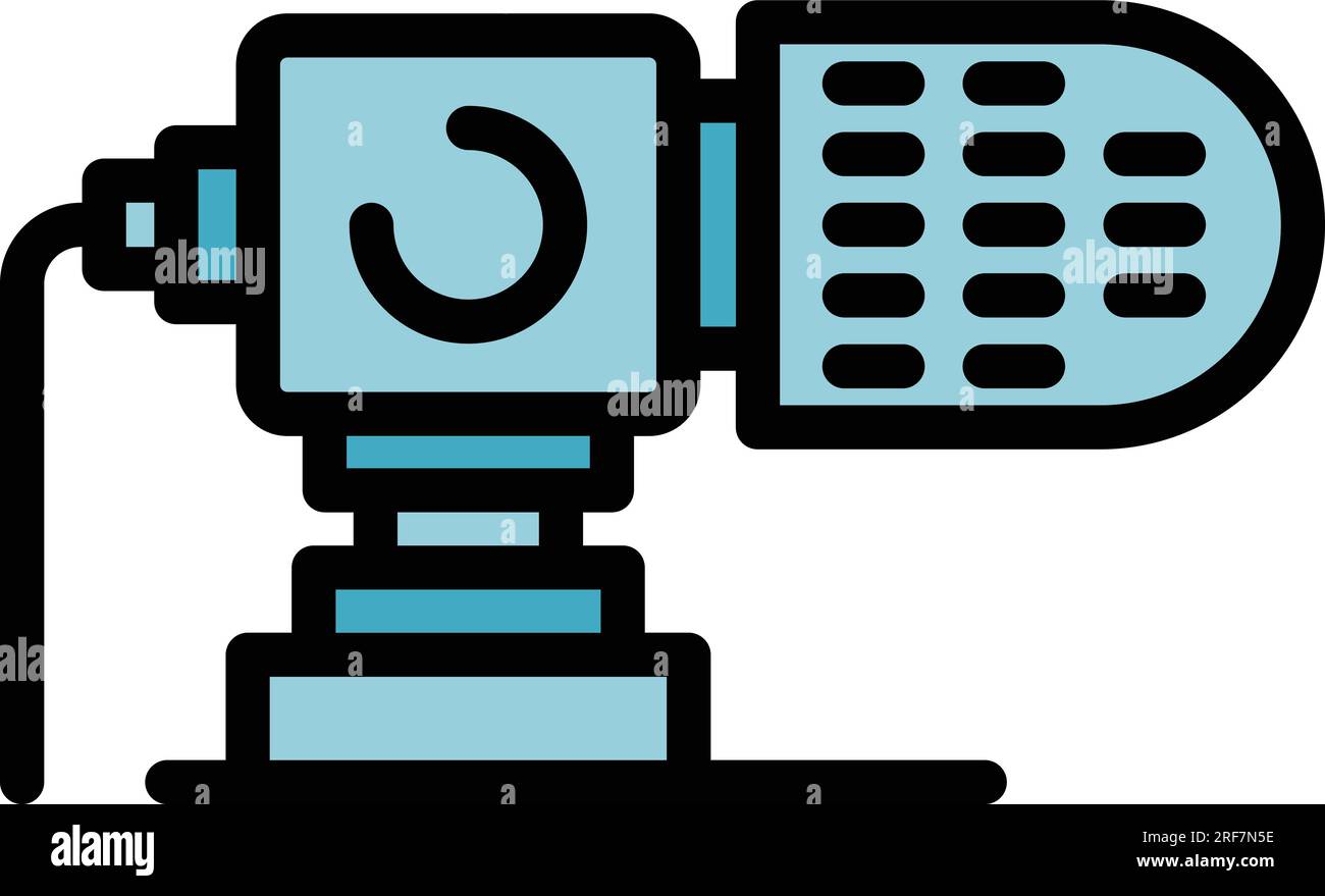 Camera mic icon outline vector. Studio equipment. Shoot video color ...