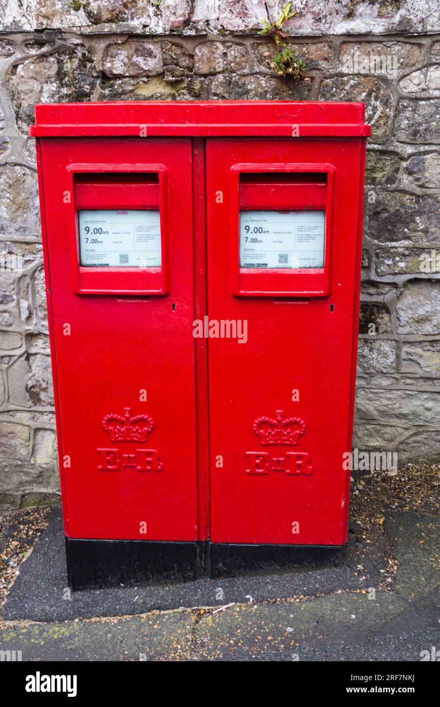 A Double Royal Mail Post Box In Shanklin Isle Of Wight England UK A Double Royal Mail Post Box In Shanklin Isle Of Wight England UK