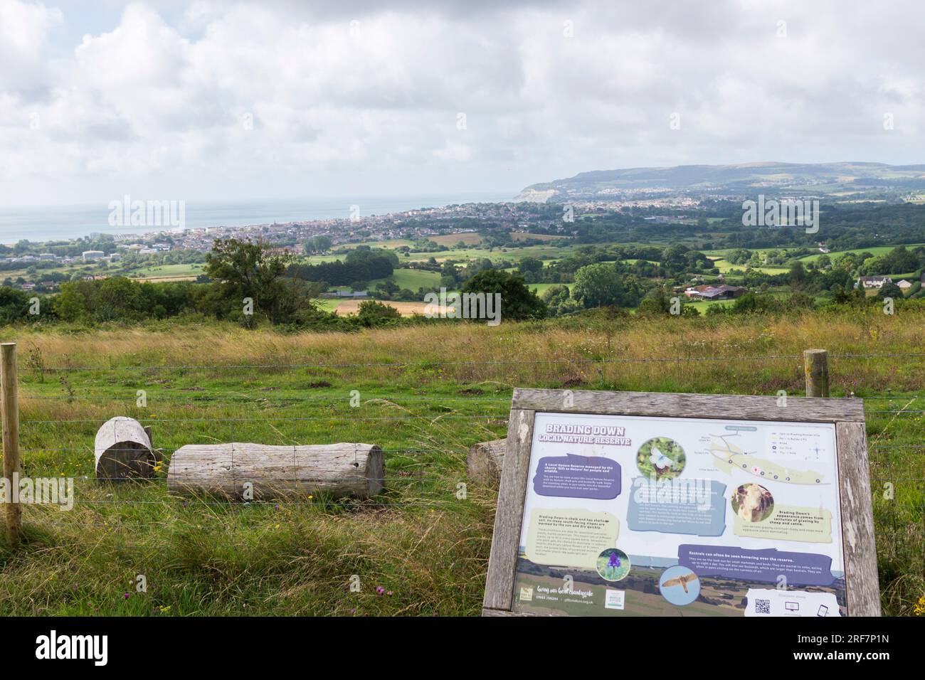 Scenic landscape at Brading Down on the Isle of Wight, England,UK Stock ...