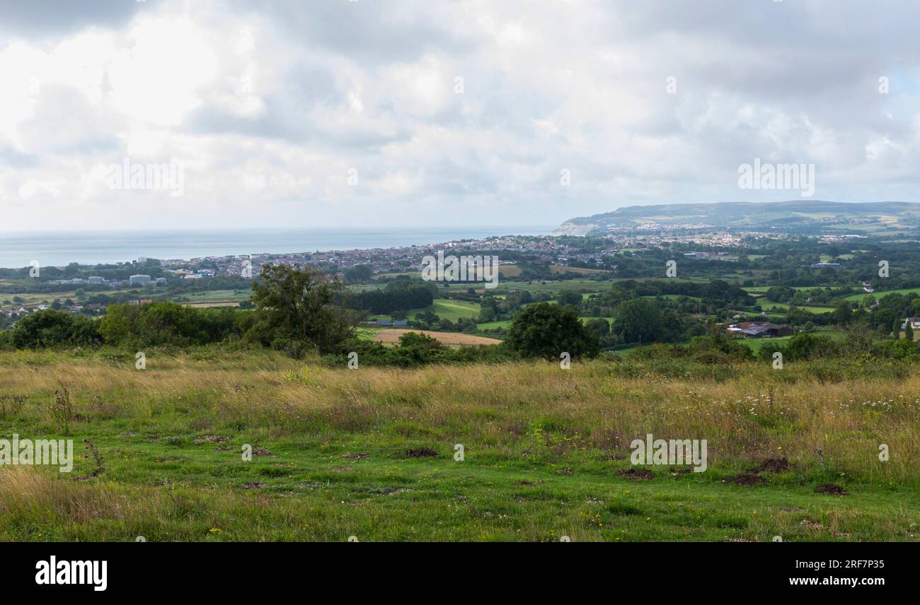 Scenic landscape at Brading Down on the Isle of Wight, England,UK Stock ...