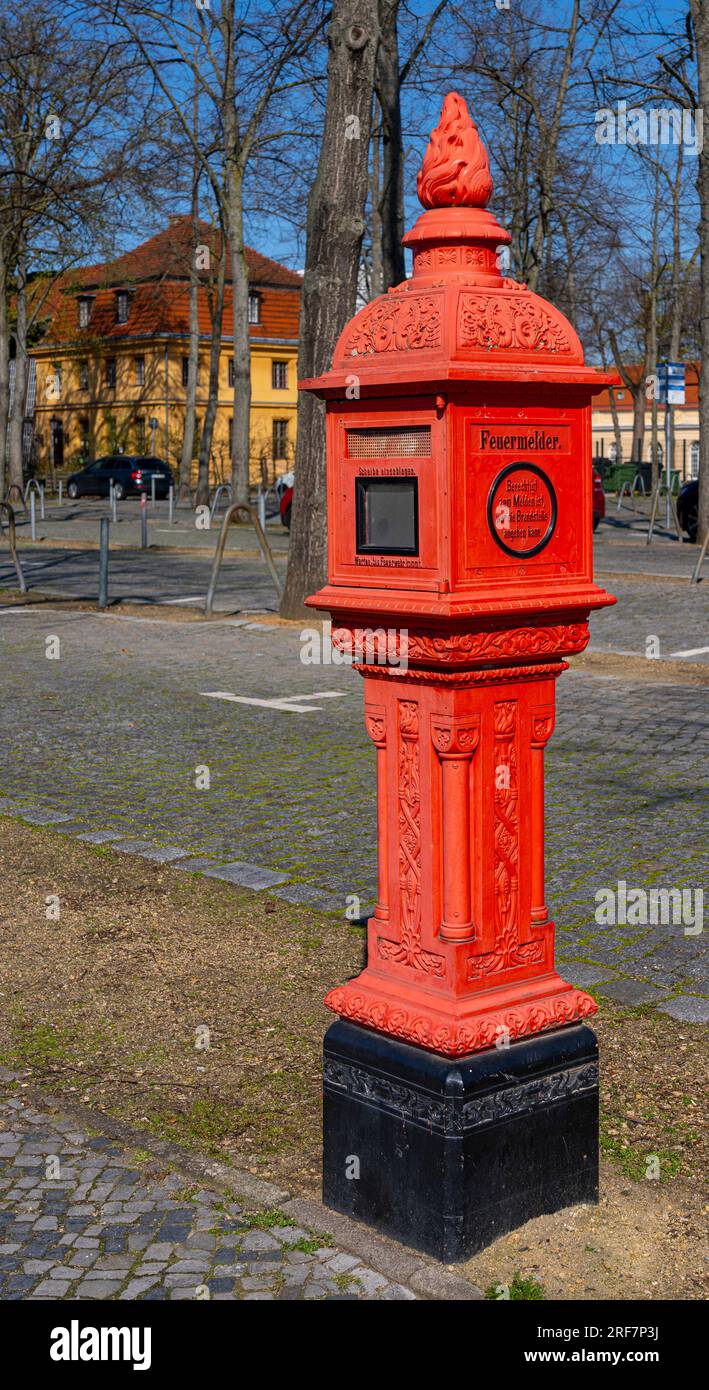 Historical Red Fire Alarm, Berlin, Germany Stock Photo - Alamy