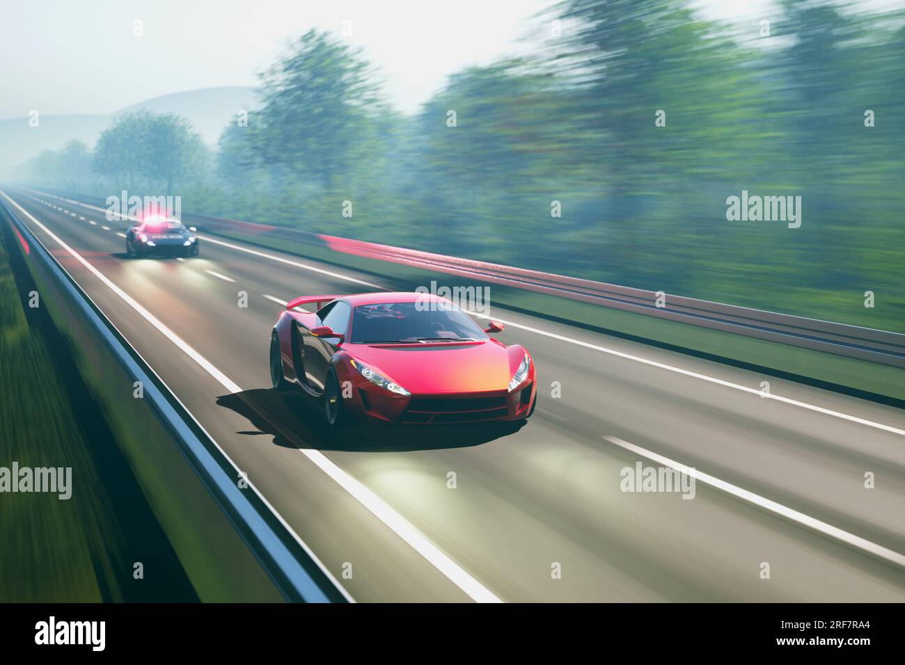 Police car chasing a car hi-res stock photography and images - Alamy