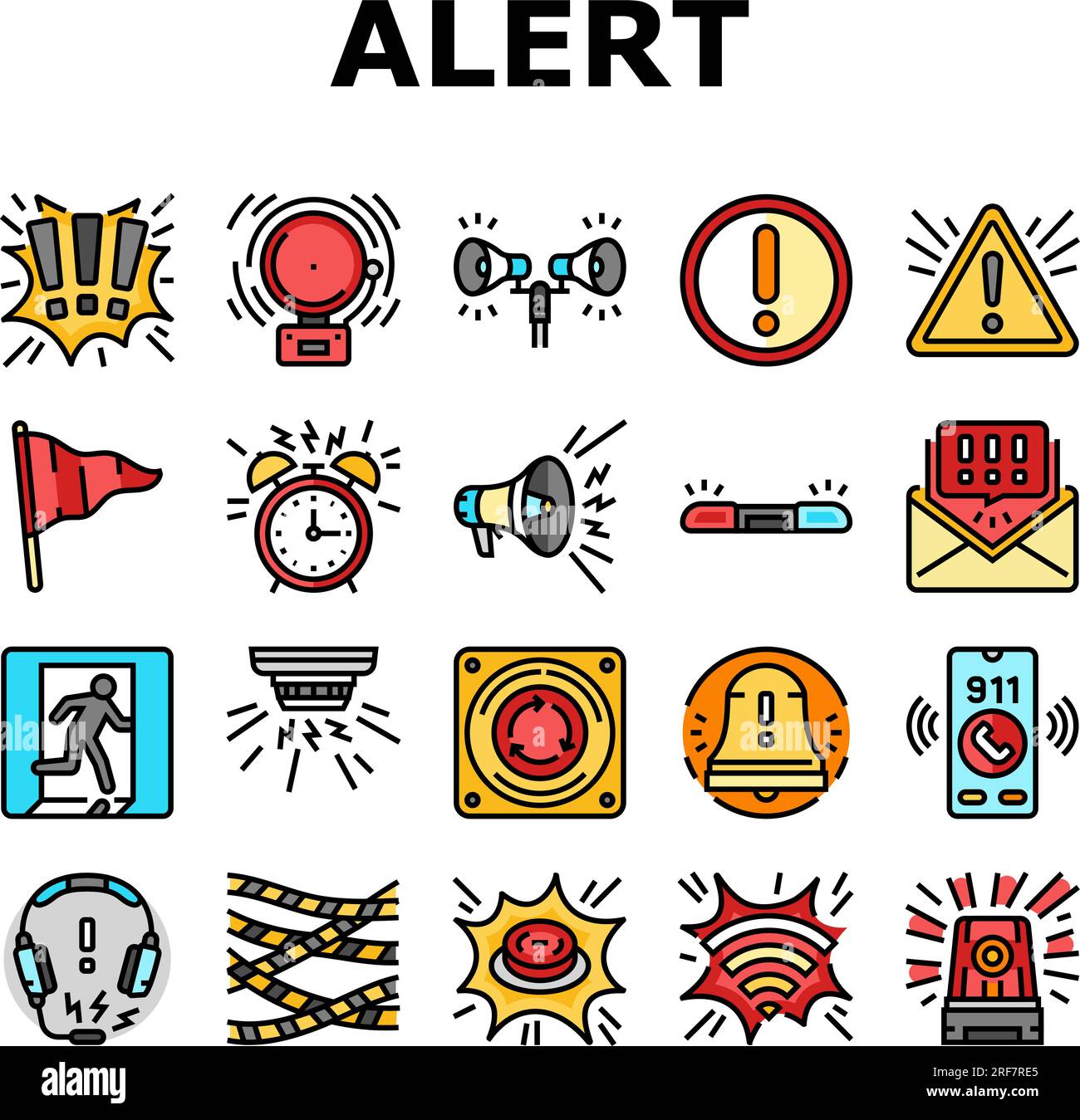 alert attention signal caution icons set vector Stock Vector Image ... alert attention signal caution icons set vector Stock Vector Image ...