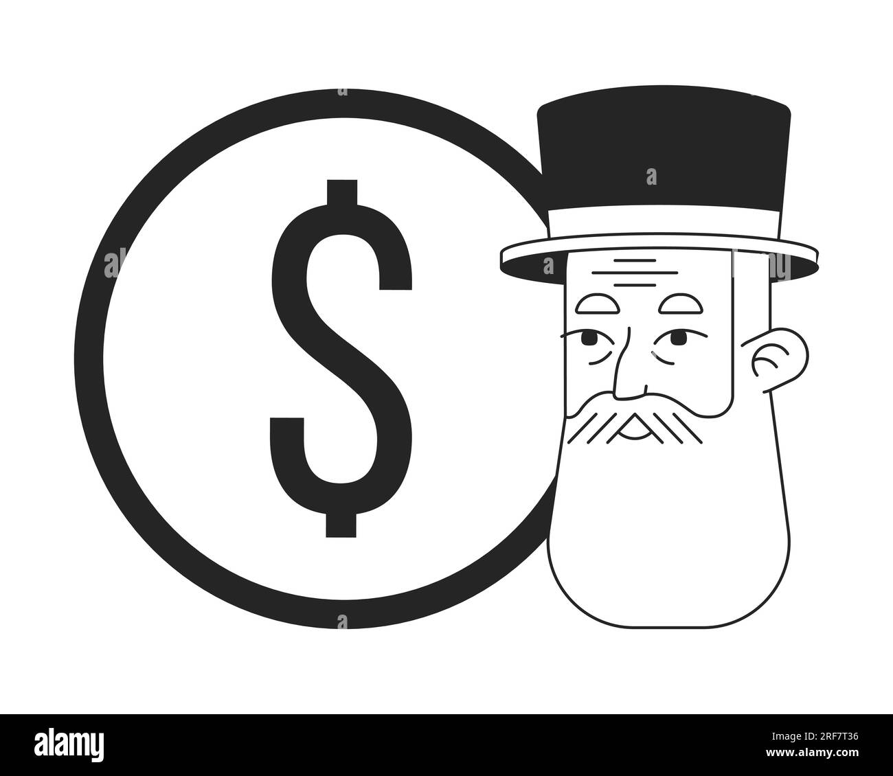 Capitalism money bw concept vector spot illustration Stock Vector Image ...