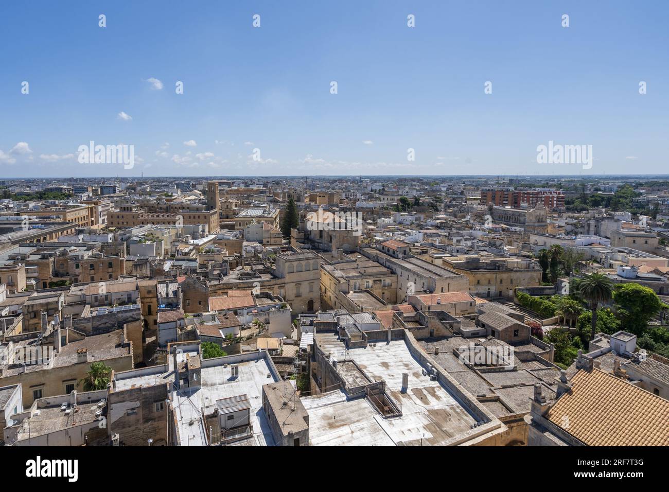 View of Lecce from the bell tower of the cathedral, Apulia, Italy ...