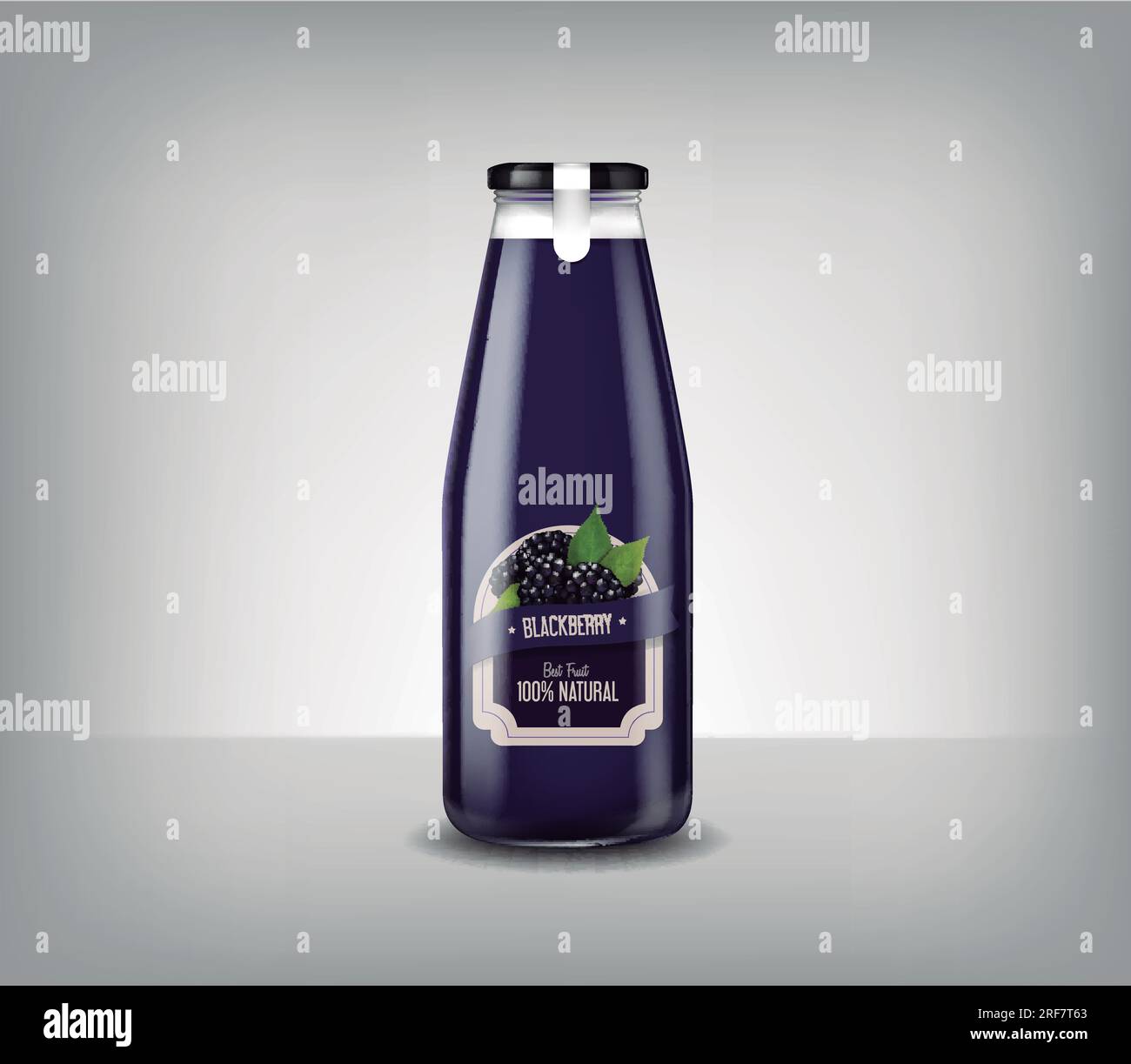 Realistic glass bottle of blueberry juice, drink isolated Stock Vector ...