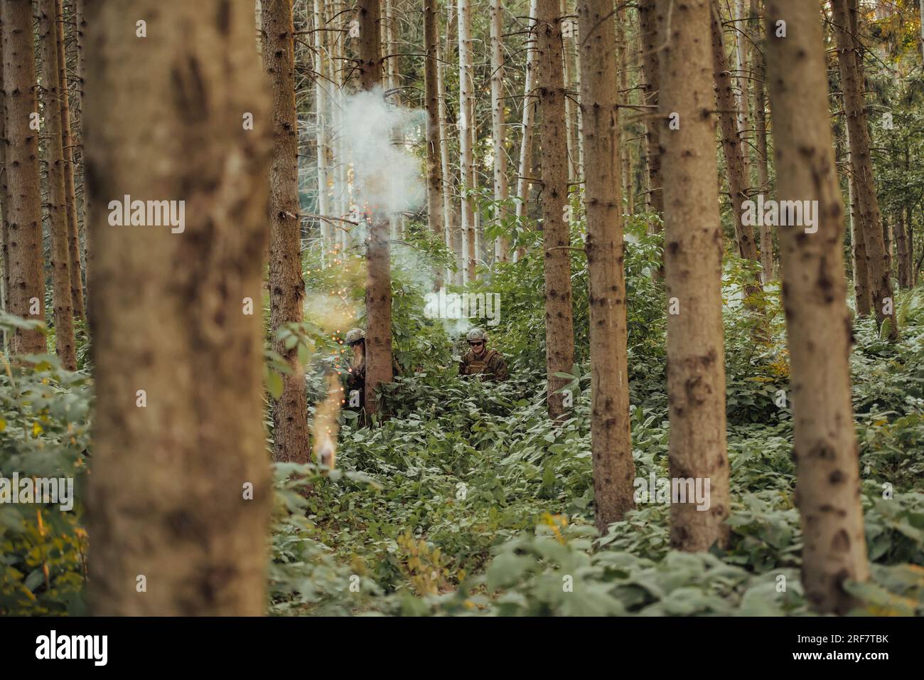 A group of modern warfare soldiers is fighting a war in dangerous ...