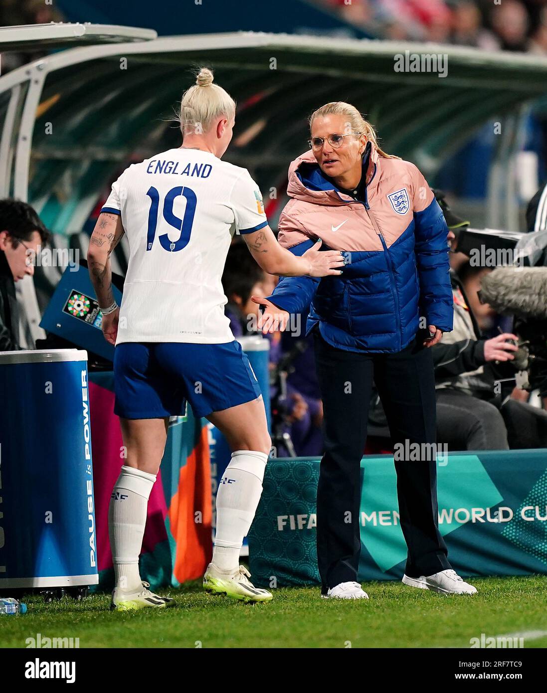 England head coach Sarina Wiegman with Bethany England as she brings ...