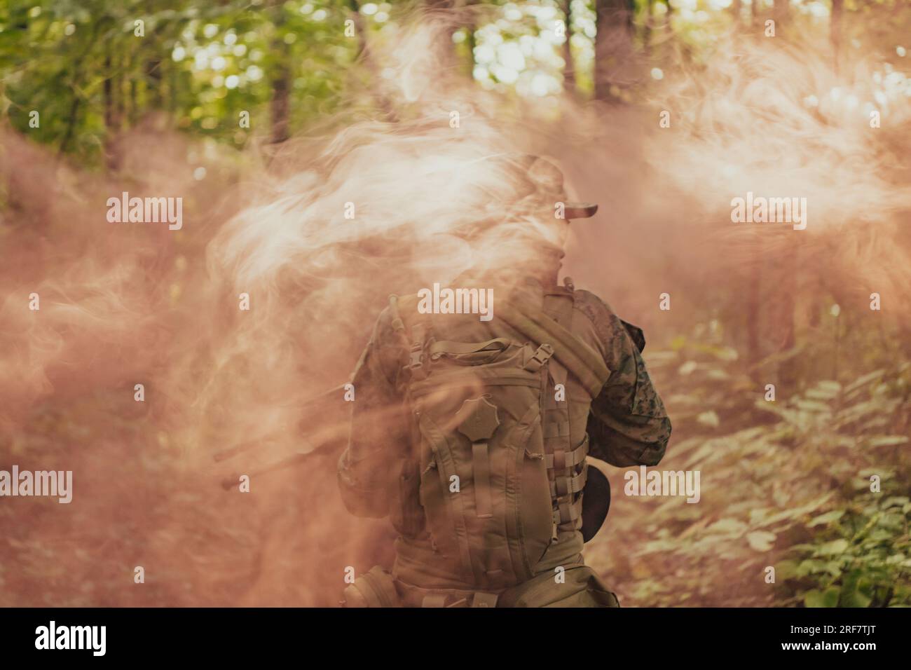 Battle of the military in the war. Military troops in the smoke Stock ...