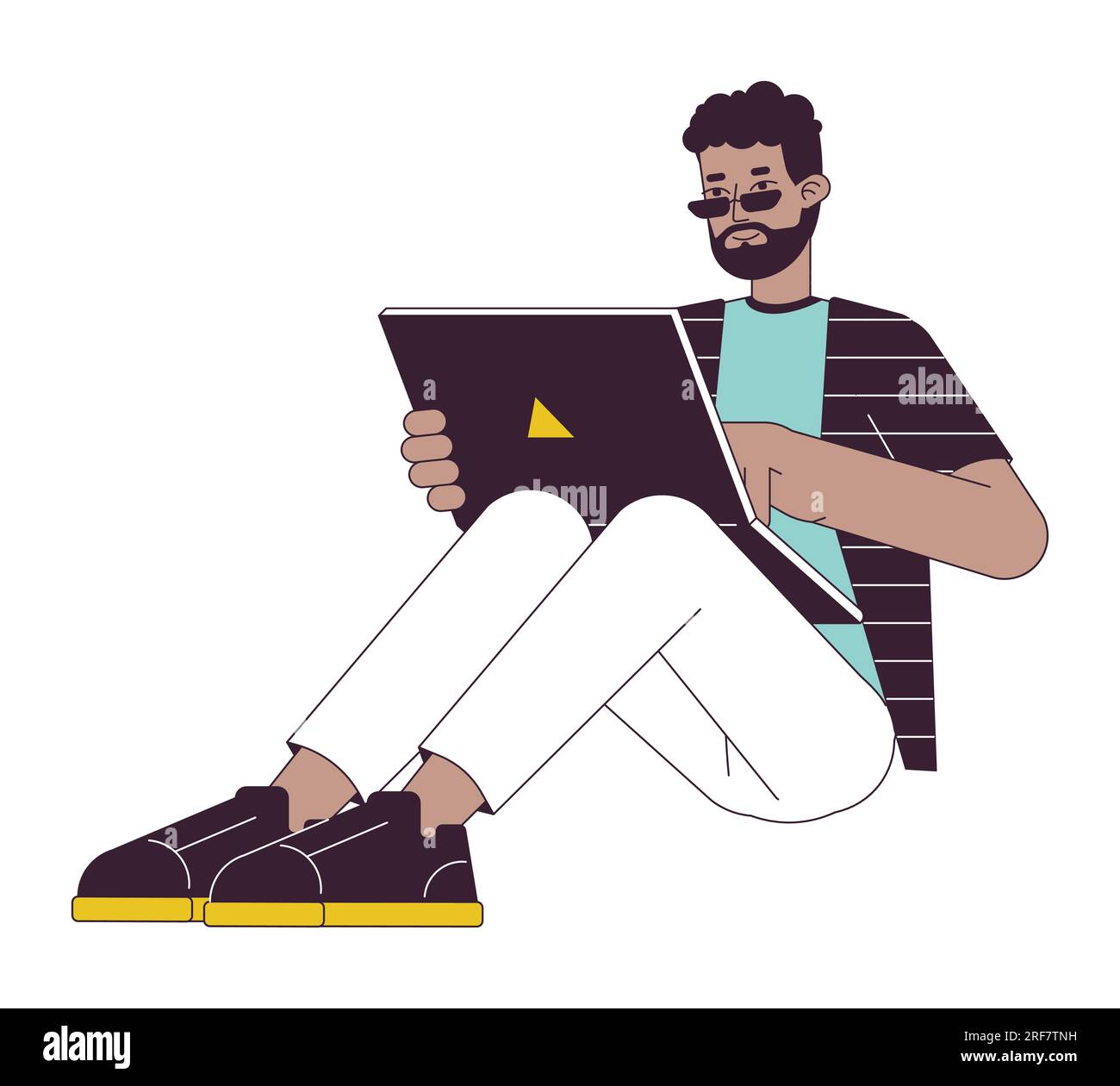 Image young african man typing Stock Vector Images - Alamy