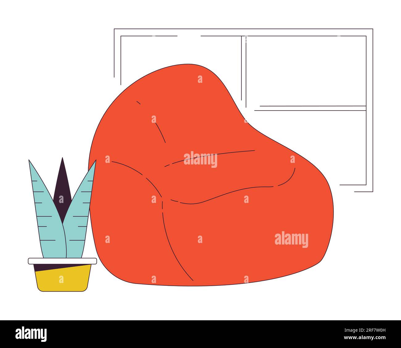 Cozy soft seat flat line concept vector spot illustration Stock Vector ...