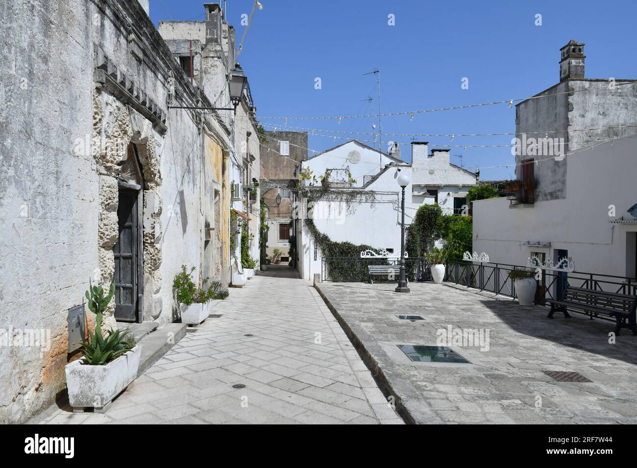 A characteristic street of Ruffano, an old village in the province of ...