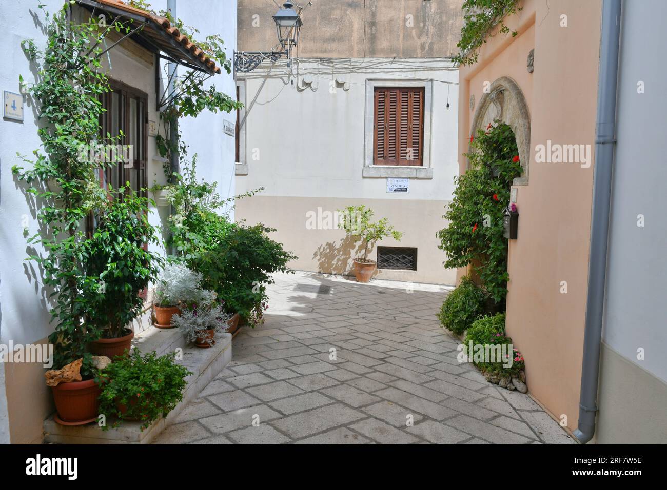 A characteristic street of Ruffano, an old village in the province of ...