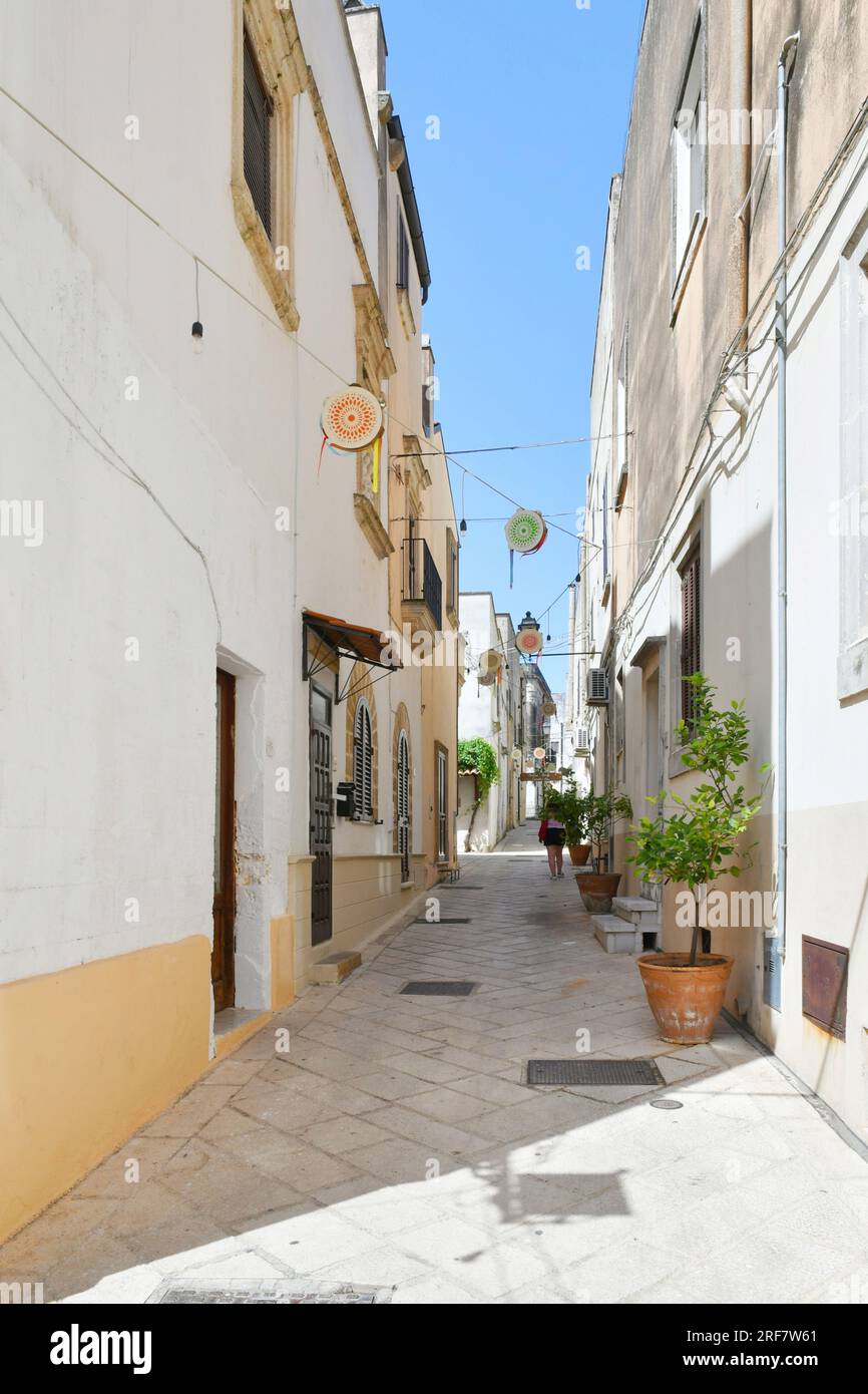 A characteristic street of Ruffano, an old village in the province of ...