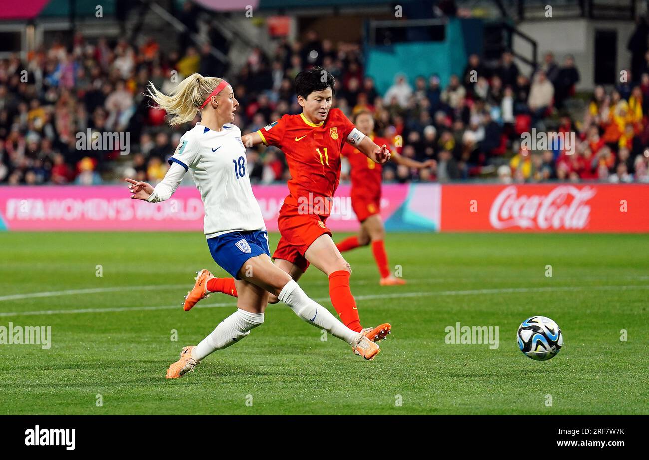 England’s Chloe Kelly scores their side's fifth goal of the game during ...