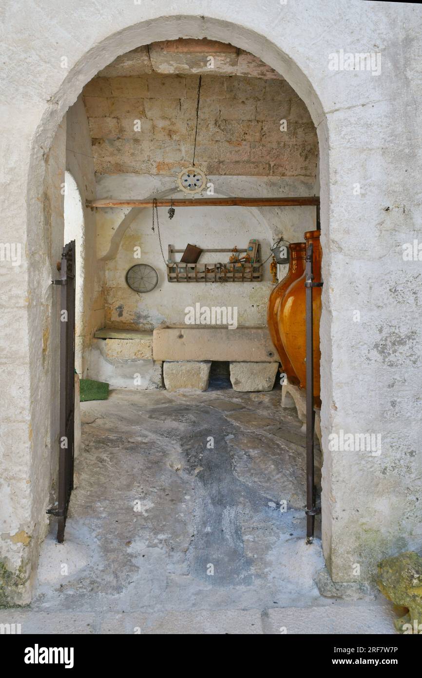 The entrance of a characteristic house in Ruffano, an old village in ...