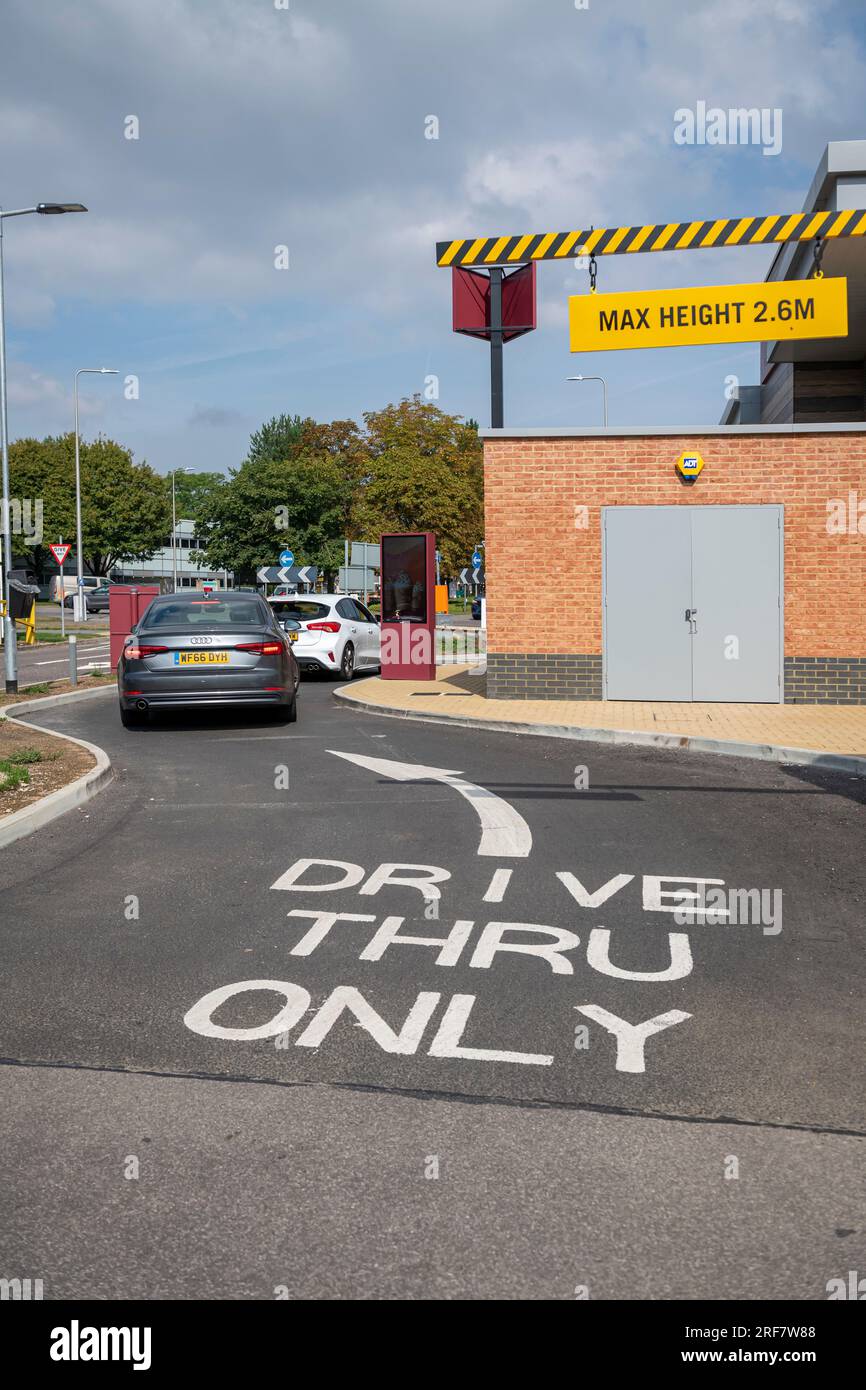 A Costa Coffee drive thru in Newbury Berkshire, drive thru only lane ...