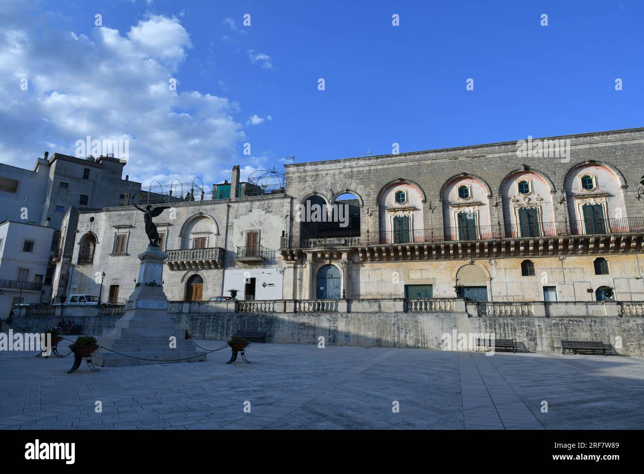 The small square of Ruffano, an old village in the province of Lecce ...