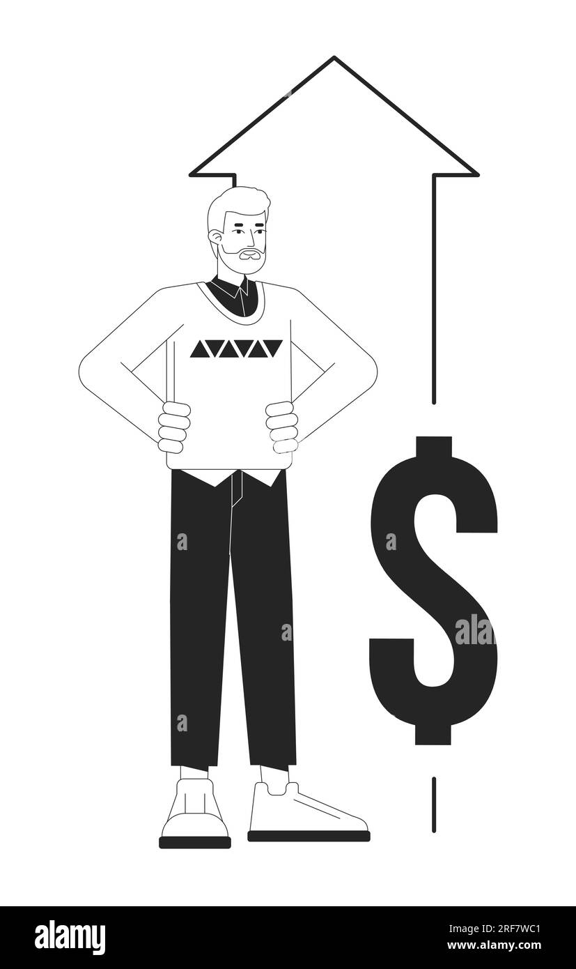 Personal finance growth bw concept vector spot illustration Stock ...