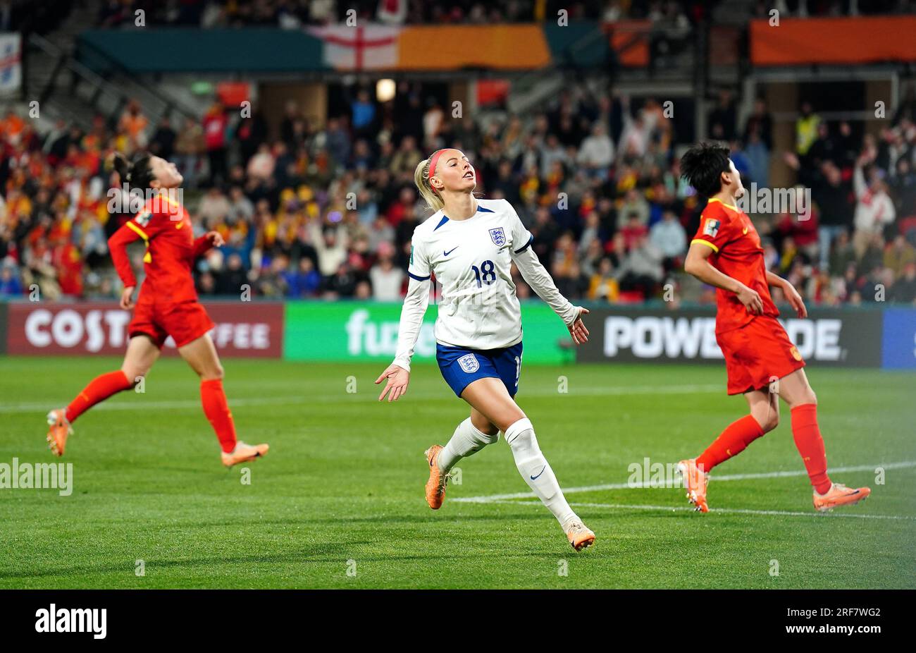 England’s Chloe Kelly celebrates scoring their side's fifth goal of the ...