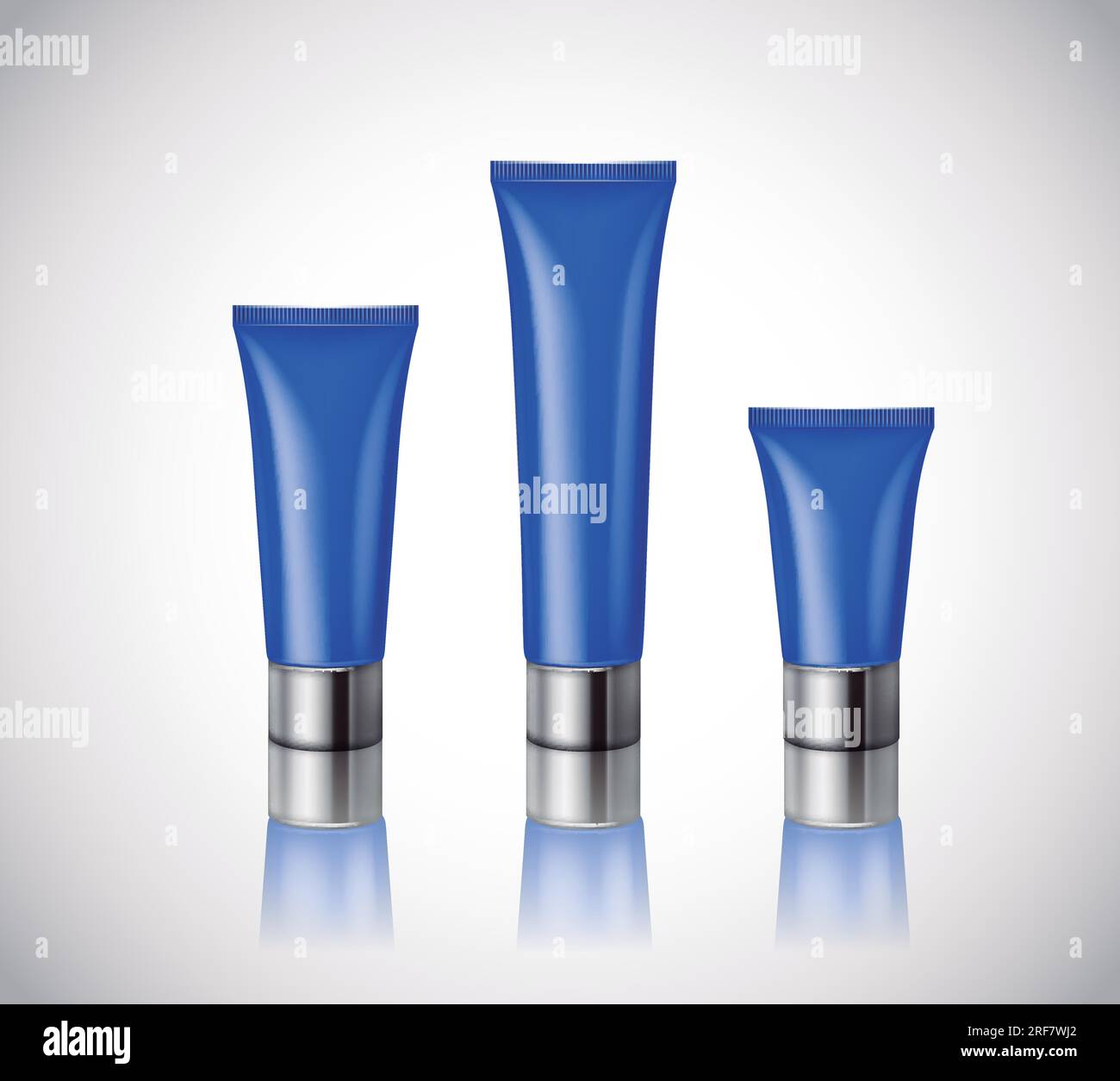 Blue blank cosmetic tubes for design. Brand template isolated for ...